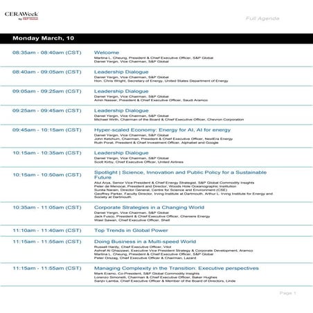 CeraWeek 2024 - Executive conference agenda | PDF