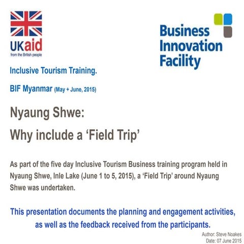 Myanmar - Nyaung Shwe - Planning a Field Trip | PPT