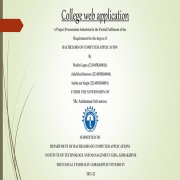 College Web Application | PPTX