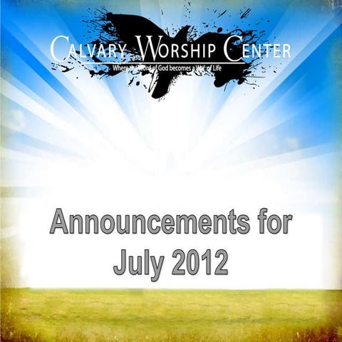 CWC announcements July 2012 | PPT