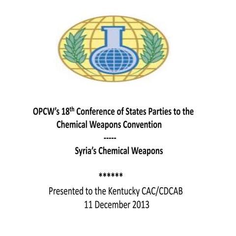 OPCW’s 18th Conference of States Parties to the Chemical Weapons ...