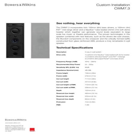 Cwm7.3 fiche produit | PDF