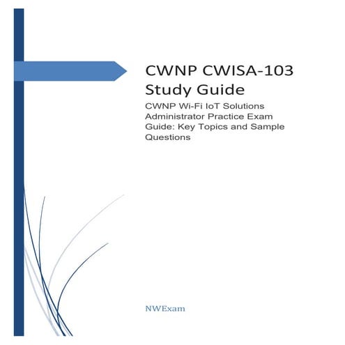 CWNP CWISA-103 Training Guide: Topics, Practice Questions and Answers | PDF