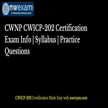 CWNP CWICP-202 Certification Exam Info | Syllabus | Practice Questions ...
