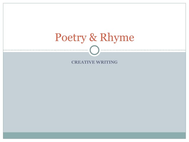 Rhyme Scheme, Rhythm, and Meter | PPTX