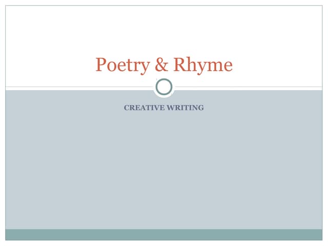 Rhyme Scheme, Rhythm, and Meter | PPTX