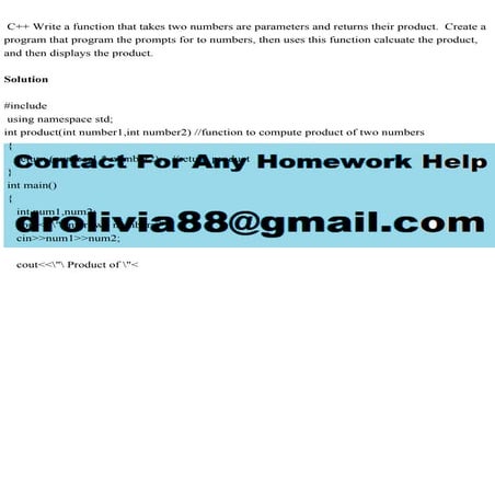 C Write A Function That Takes Two Numbers Are Parameters And Retupdf 