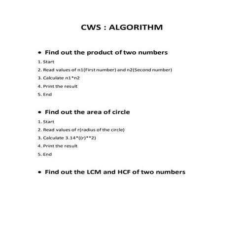 Cws Algorithm Docx