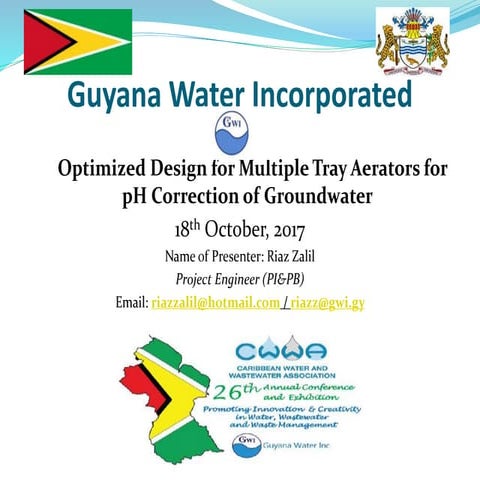 Cwwa optimized design for multiple tray aerators - riaz zalil | PPTX