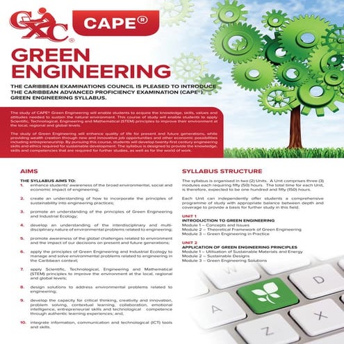 CAPE Green Engineering | PDF