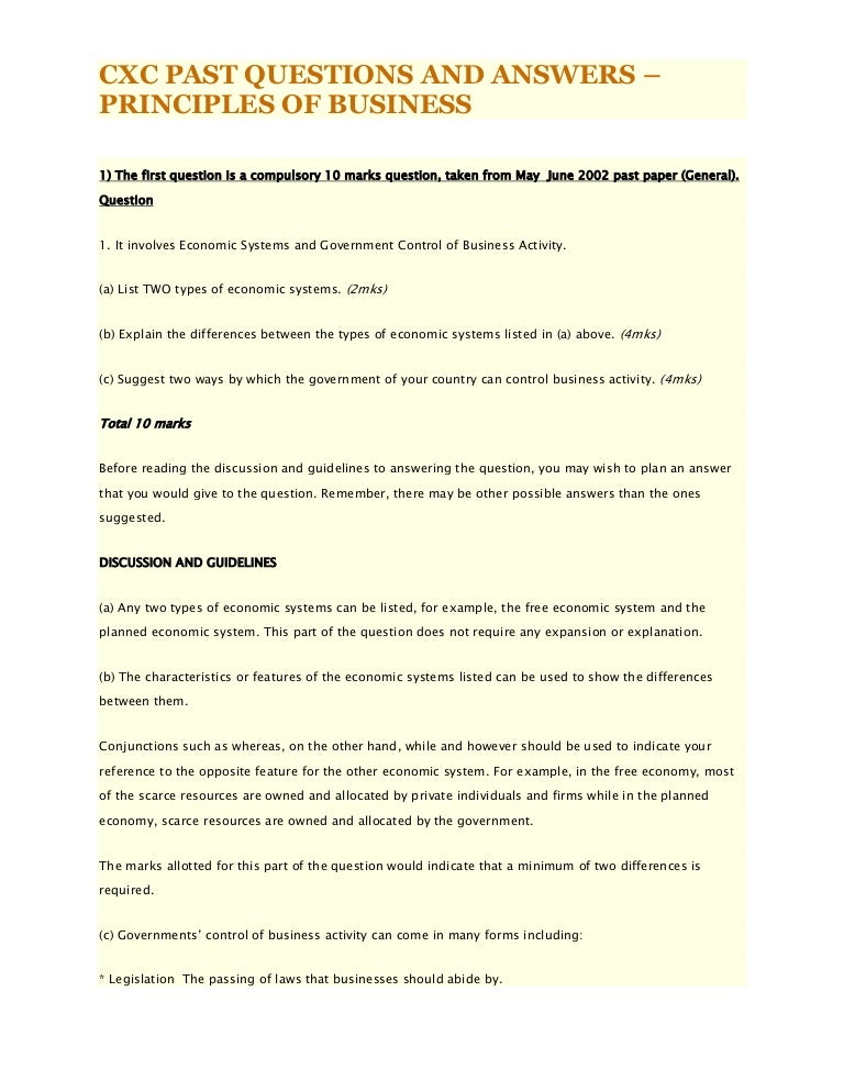 Principles Of Business Cxc Past Papers With Answers Business Walls principles-of-business-cxc-past-papers-with-answers-business-walls