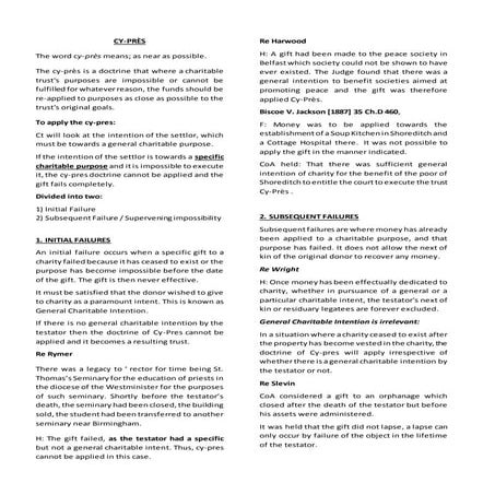 Cy-pres (short notes) | DOCX