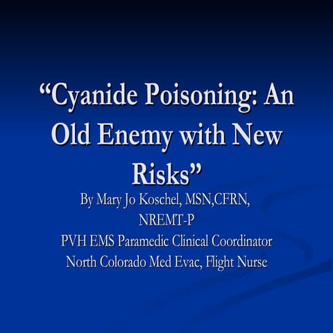 Cyanide Poisoning | PPT