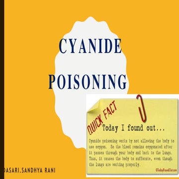 CYANIDE POISONING | PPTX