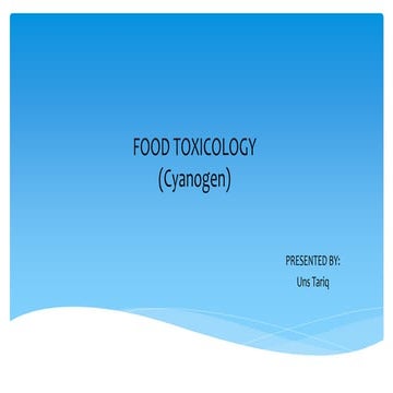 Cyanogen toxicology by uns tariq | PPTX | Chemistry | Science