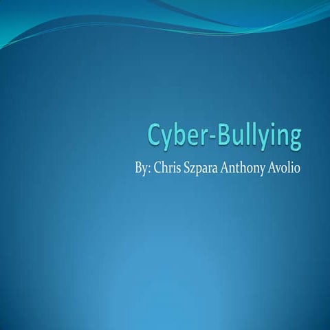 Cyber bullying powerpoint | PPTX