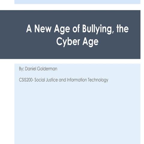 A Case Study On Cyber Bullying | PDF