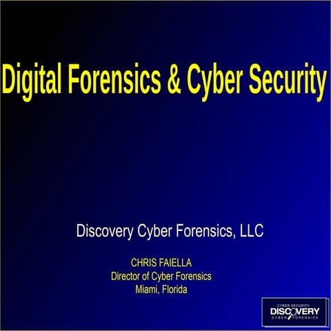 Cyber-Forensics and Introduction to computer forensics | PPT