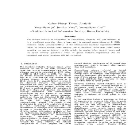 Cyber piracy threat analysis | PDF