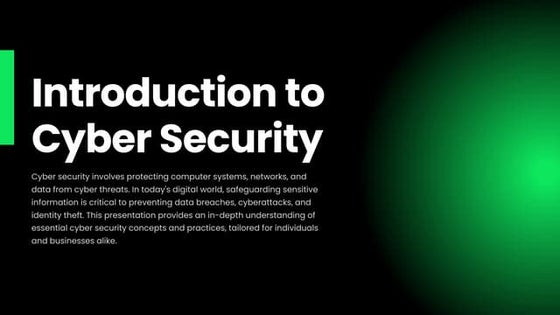 Introduction to Cyber Security presentation | PPT