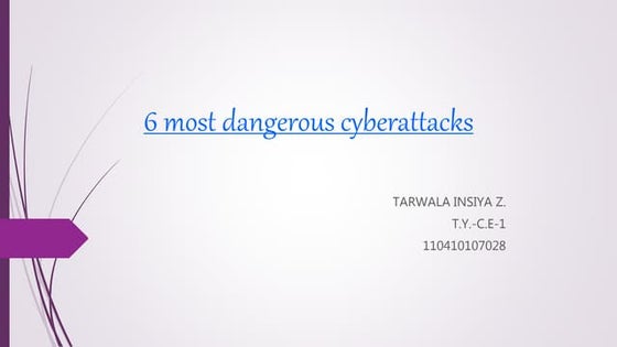 Types of Cyber-Attacks | PPTX
