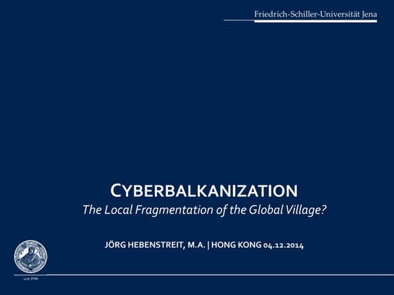 Online Identity and the Fragmentation of the Internet - Tobias Matzner ...