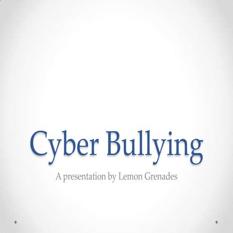 Cyber bullying | PPTX