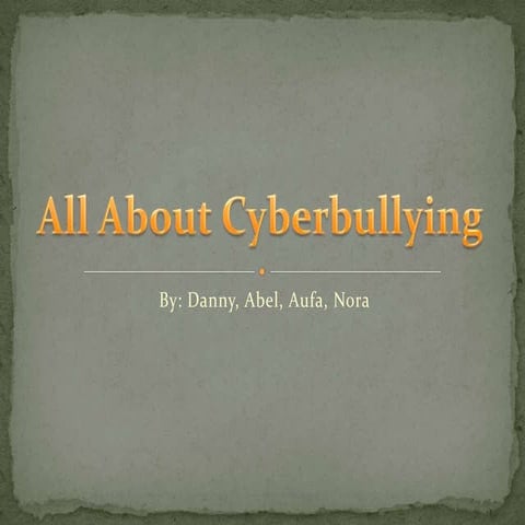 Cyberbullying powerpoint | PPTX