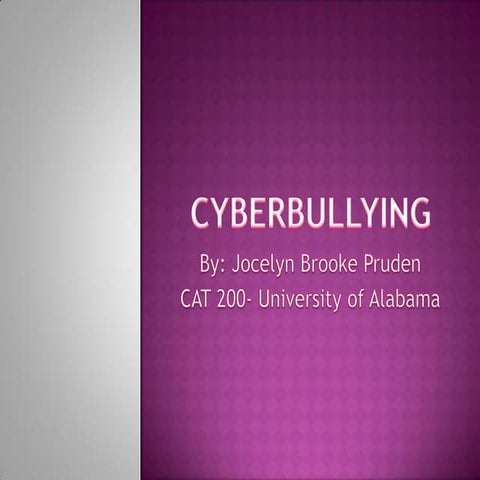Cyberbullying powerpoint | PPTX