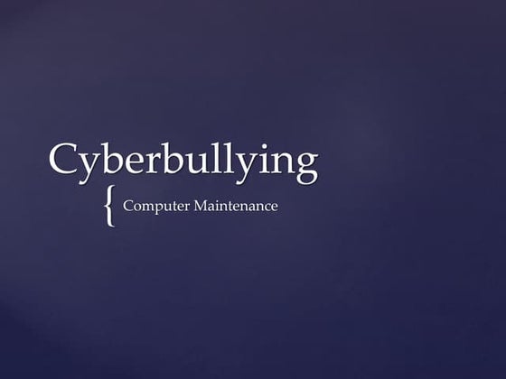 Cyber bullying powerpoint | PPT