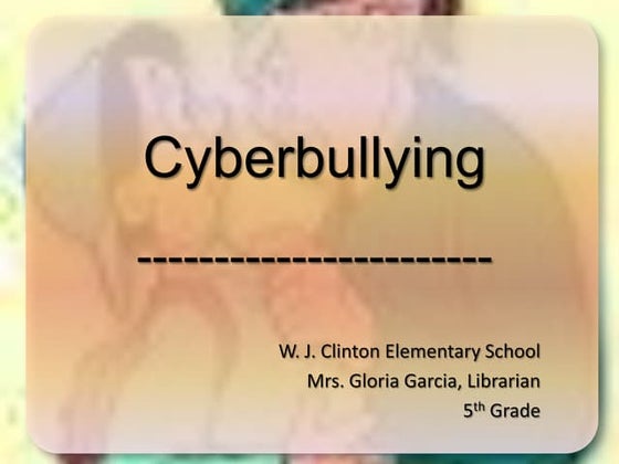 Cyber bullying for Elementary | PPT