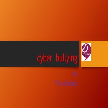 Cyber bullying assembly 2014 | PPTX