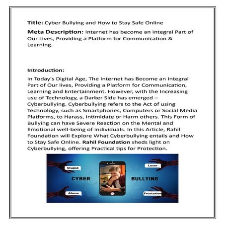 Cyber Bullying & How to Stay Safe Online.pdf