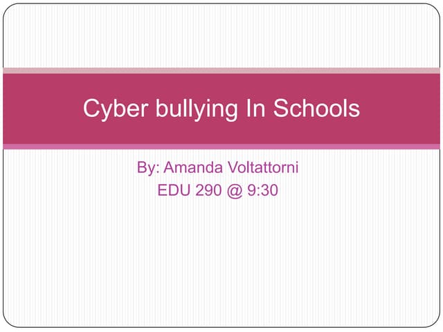 Cyber bullying | PPTX