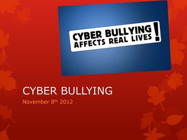 Cyber bullying powerpoint | PPT