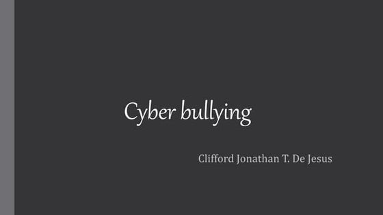 Cyber Bullying | PPT