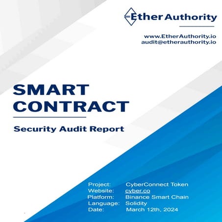CyberConnect Token – Smart Contract Security Audit Report by ...