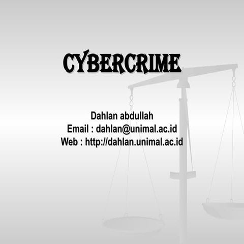 cybercrime adalah suatu tindak pidana melalui internet | PPT