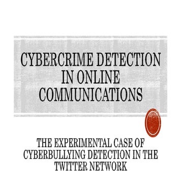 Cybercrime Detection in Online Communications | PPT