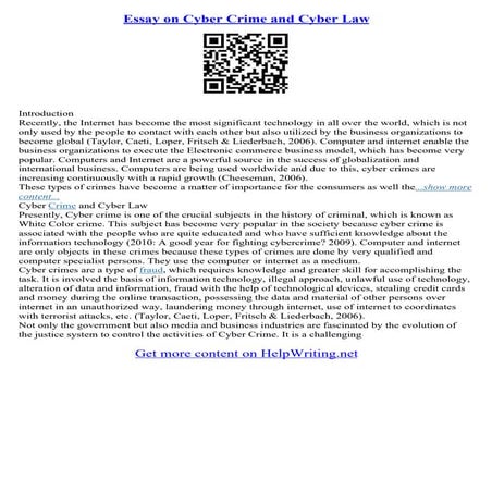 Cyber Crime Essay | PDF