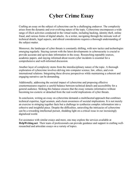 Cyber Terrorism Essay.pdf | Information and Network Security | Computing
