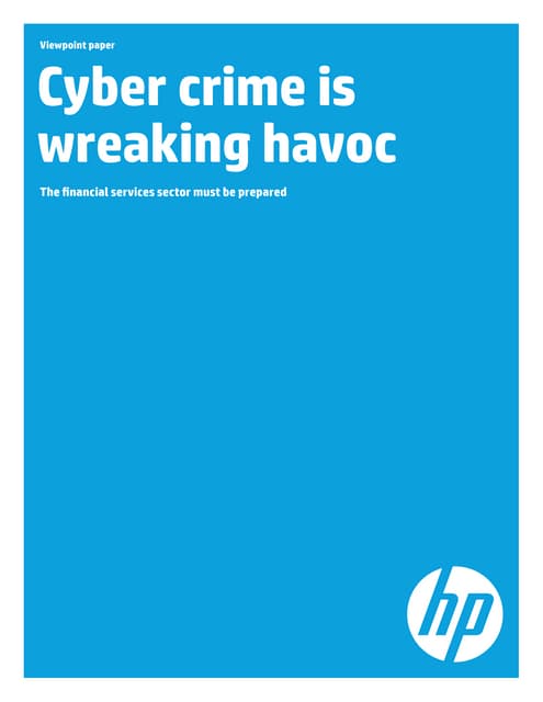 State of Cyber Crime Safety and Security in Banking | PDF | Crime ...