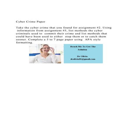 Cyber Crime PaperTake the cyber crime that you found for ass | DOCX ...
