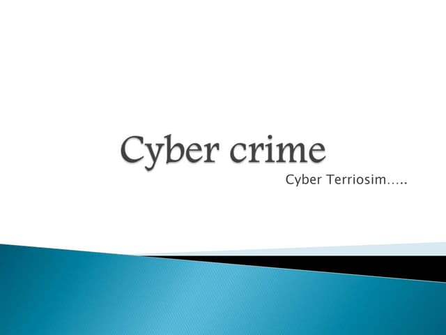 Cyber Crime and Security | PPTX