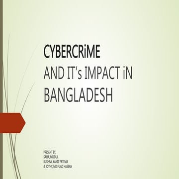 Cybercrime ppt | PPTX | Crime & Harmful Acts to Individuals, Society ...