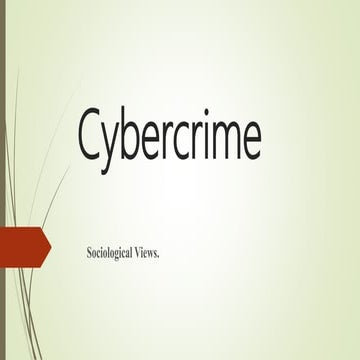 Cybercrime (sociology) | PPTX