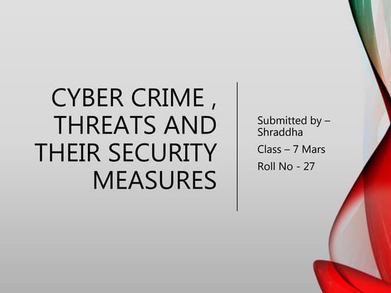 Grade 7 Chap 10 Cyber Threats and Security | PPT