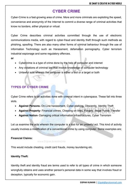 Cyber Crime and Security | PPTX