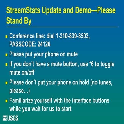 Conference - USGS cyber demo of Streamstats | PPT