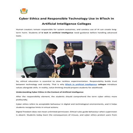 Cyber Ethics and Responsible Technology Use in BTech Artificial ...
